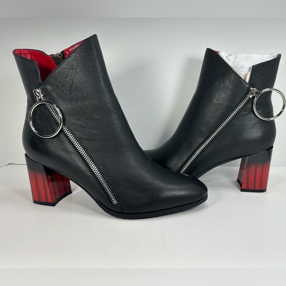 Azura | Shoes | New Azura Italian Fashion Fabulosa Black And Red Ankle ...
